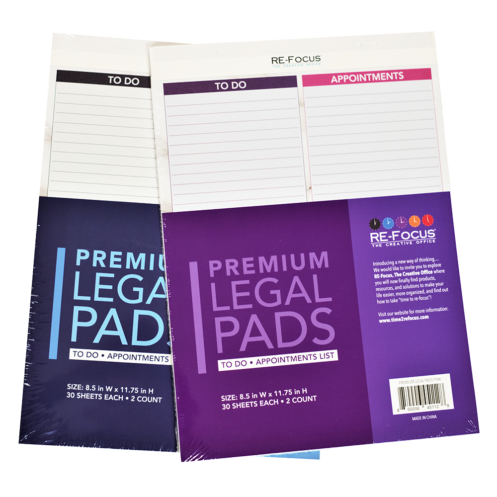 To Do List Legal Pads that Match Our Calendars RE FOCUS THE To Do List Legal Pads that Match Our Calendars RE FOCUS THE