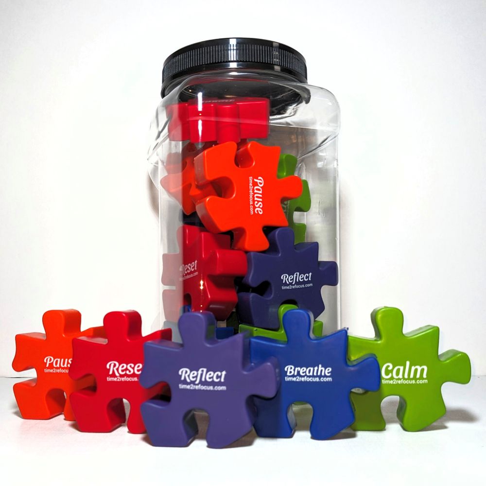 NEW! Fidget Stress Puzzle Pieces with Storage Jar available in 5, 10 ...